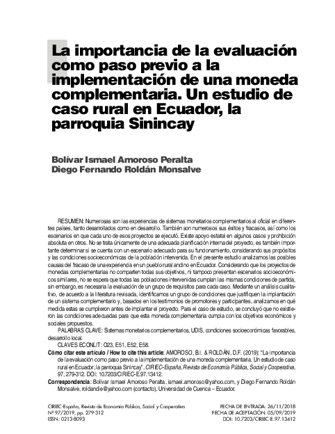 (PDF) La importancia de la evaluación como paso previo a la implementación de unamoneda ...