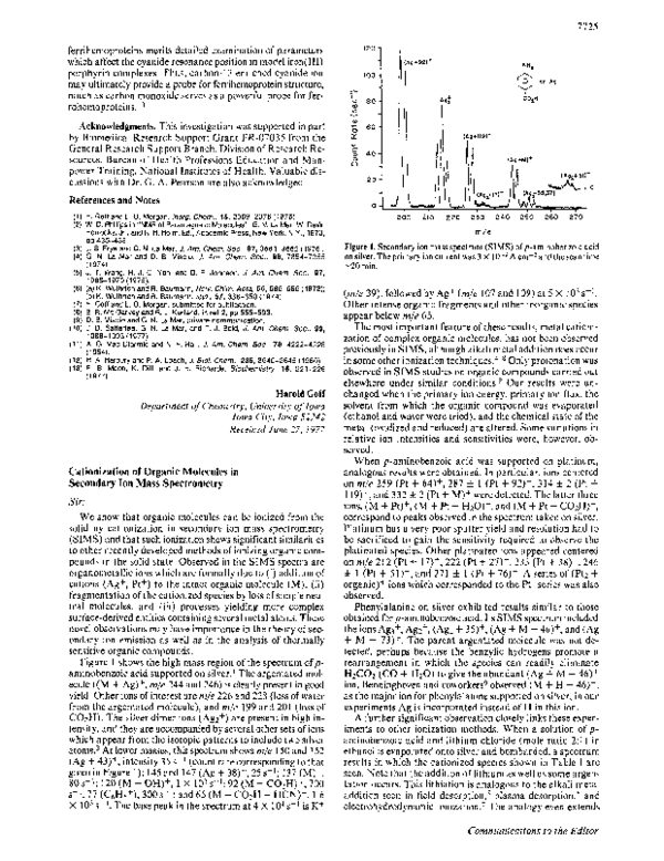 (PDF) Cationization of organic molecules in secondary ion mass ...