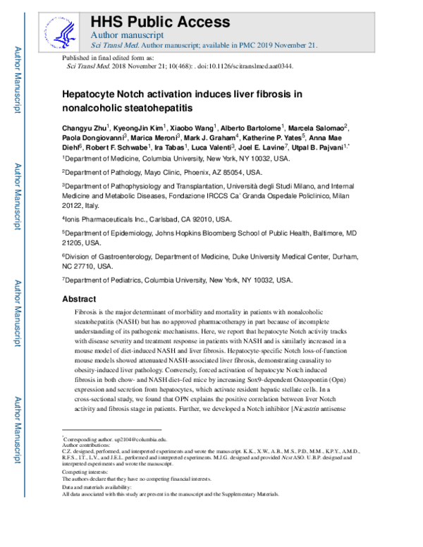 (PDF) Hepatocyte Notch activation induces liver fibrosis in ...
