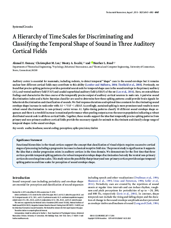 (PDF) A Hierarchy of Time Scales for Discriminating and Classifying the ...
