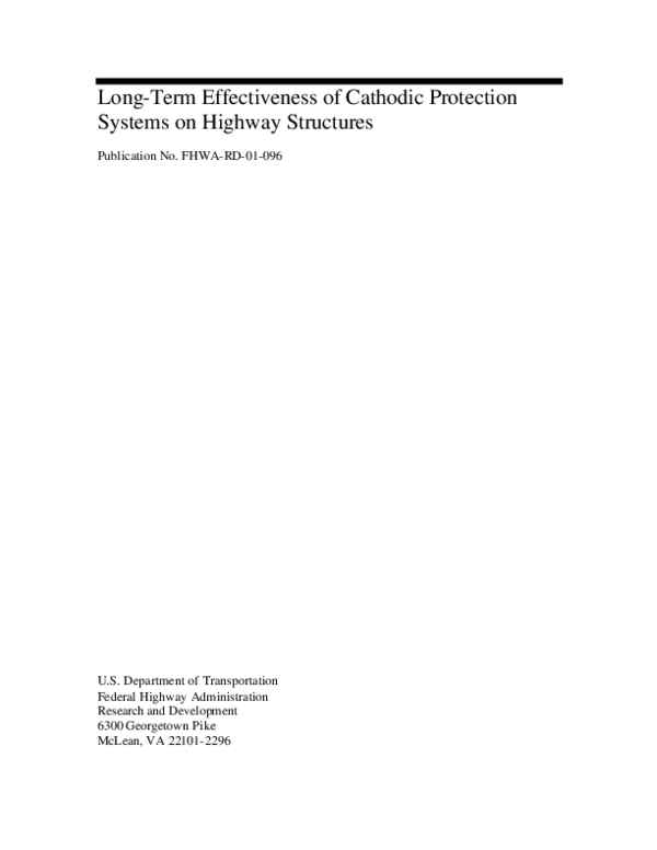 (PDF) Long-term Effectiveness of Cathodic Protection Systems on Highway Structures