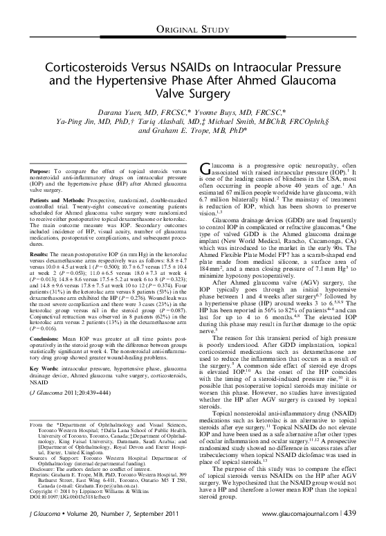 (PDF) Corticosteroids Versus NSAIDs on Intraocular Pressure and the ...