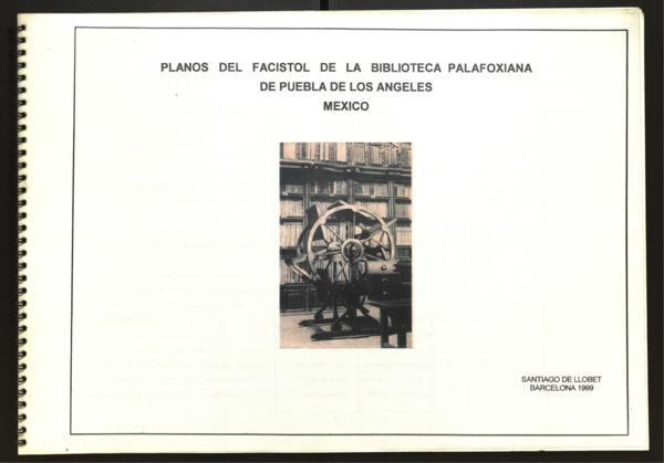 (PDF) Planos del facistol de la Biblioteca Palafoxiana de Puebla de los ...