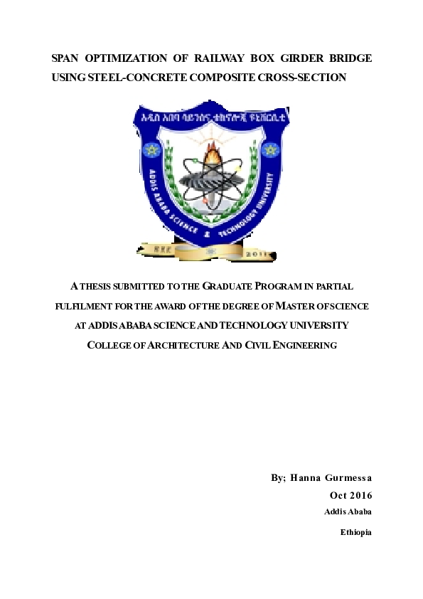(PDF) SPAN OPTIMIZATION OF RAILWAY BOX GIRDER BRIDGE USINGSTEEL ...