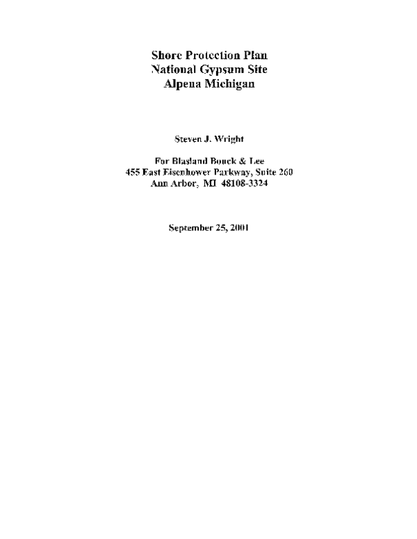 (PDF) Shore Protection Plan National Gypsum Site Alpena Michigan ...