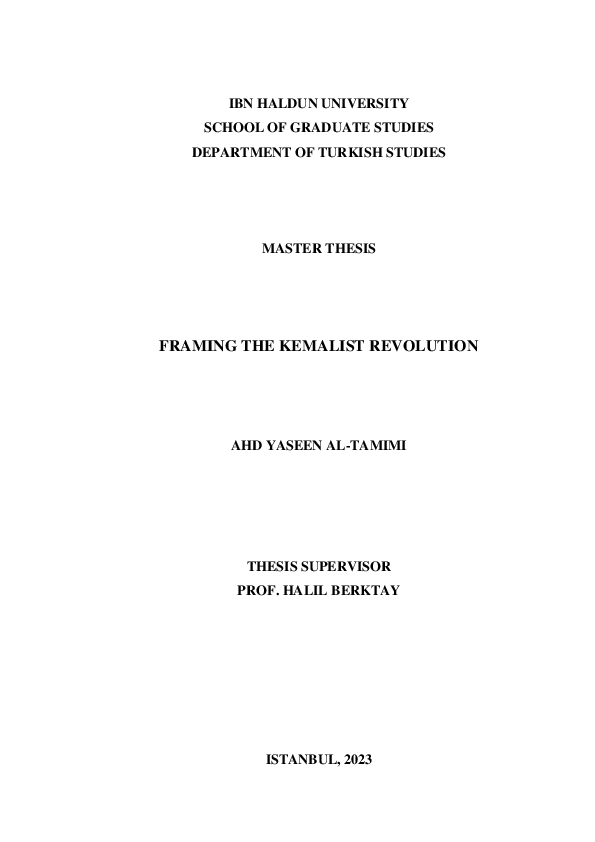 (PDF) Framing the Kemalist Revolution (MA Thesis)
