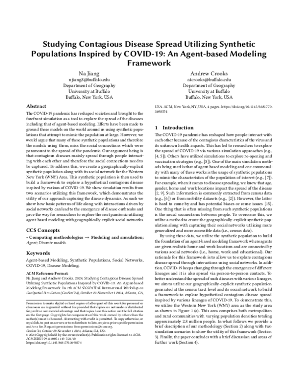 (PDF) Studying Contagious Disease Spread Utilizing Synthetic ...