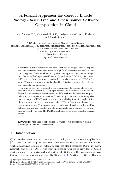 (PDF) A Formal Approach for Correct Elastic Package-Based Free and Open ...