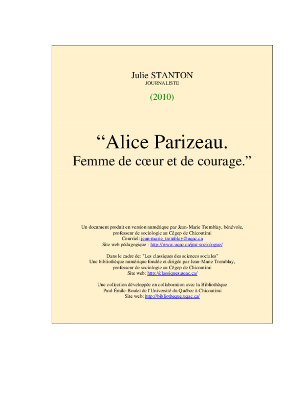 (PDF) Alice Parizeau