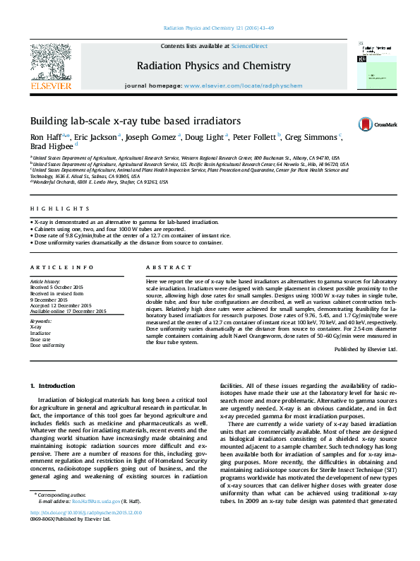 (PDF) Building lab-scale x-ray tube based irradiators