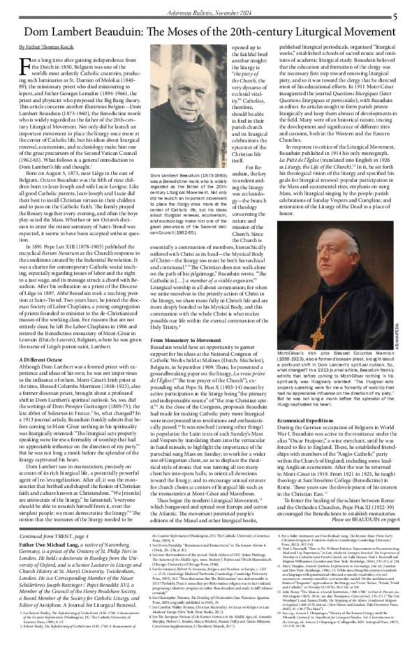 (PDF) Dom Lambert Beauduin: The Moses of the 20th-century Liturgical ...