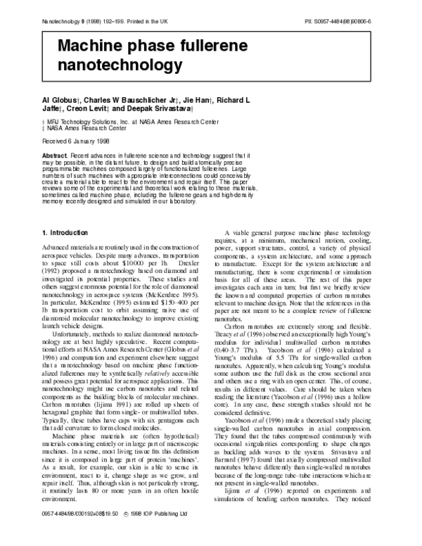 (PDF) Machine phase fullerene nanotechnology