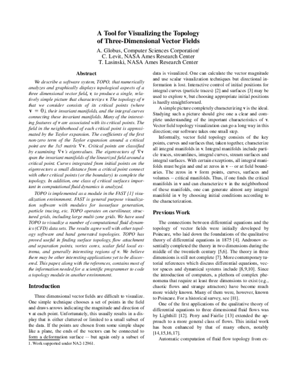 (PDF) A tool for visualizing the topology of three-dimensional vector fields | creon levit ...
