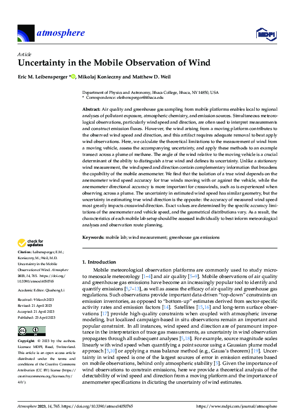 (PDF) Uncertainty in the Mobile Observation of Wind