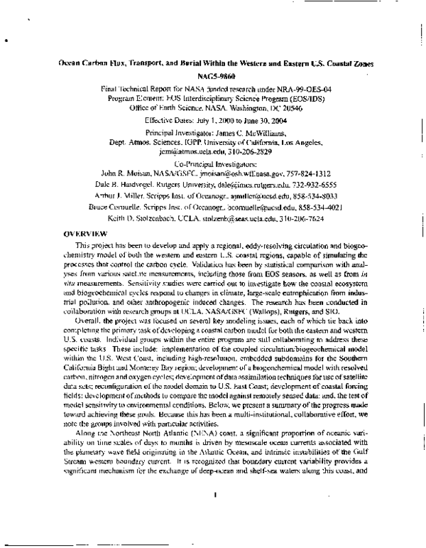 (PDF) Ocean Carbon Flux, Transport, and Burial Within the Western and ...