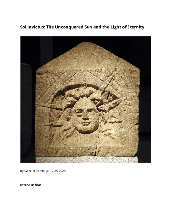 (PDF) Sol Invictus: The Unconquered Sun and the Light of Eternity