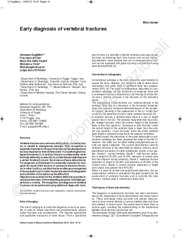 (PDF) Diagnosing Vertebral Fractures Early