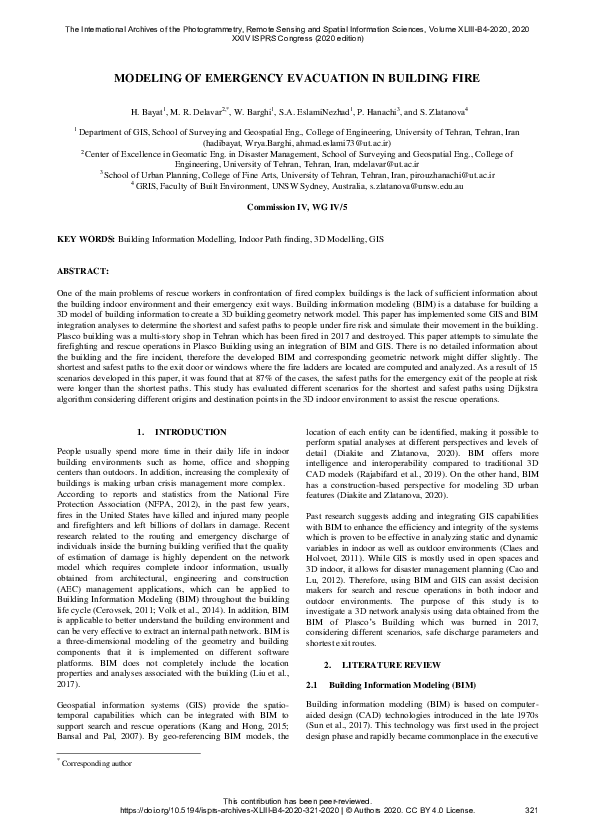(PDF) Modeling of Emergency Evacuation in Building Fire