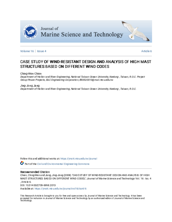 (PDF) Case Study of Wind-Resistant Design and Analysis of High Mast ...