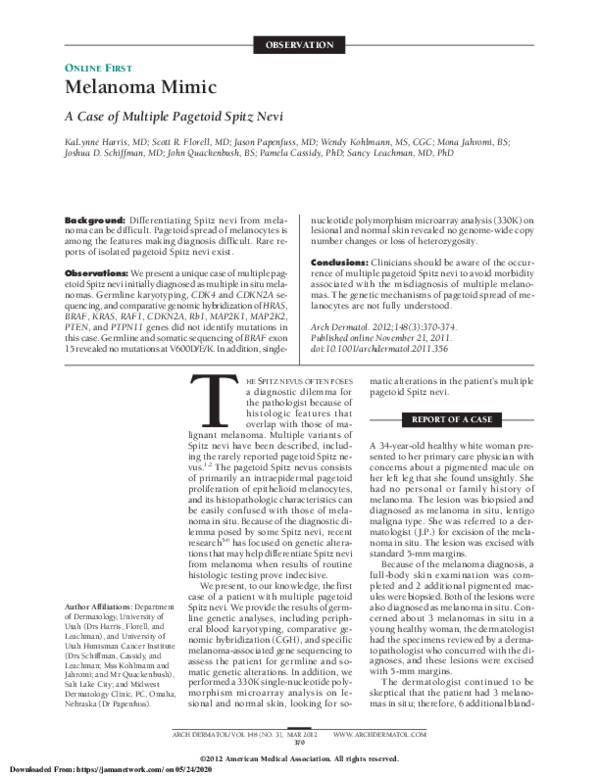 (PDF) Melanoma Mimic