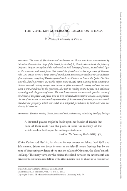 (PDF) The Venetian public palace on Ithaca
