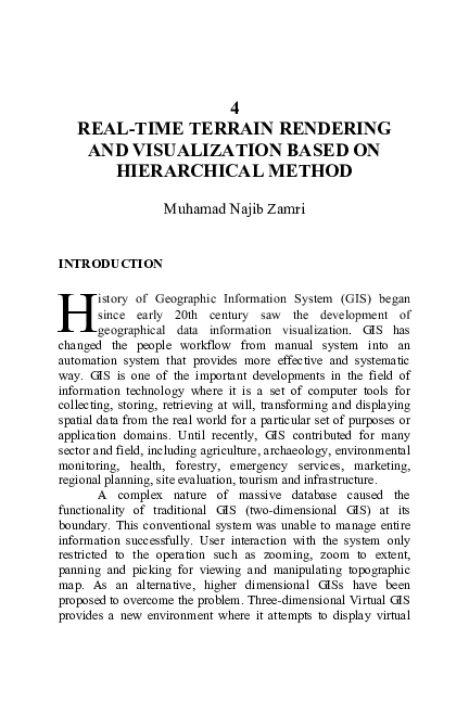 (PDF) Real-time terrain rendering and visualization based on hierarchical method