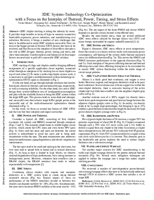 (PDF) 3DIC System-Technology Co-Optimization with a Focus on the ...