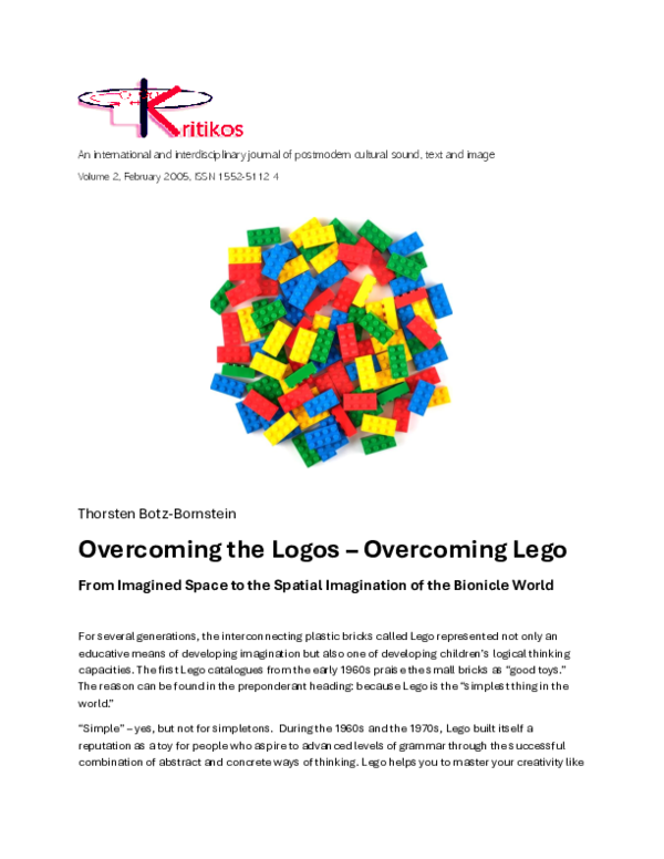 (PDF) Overcoming the Logos – Overcoming Lego
