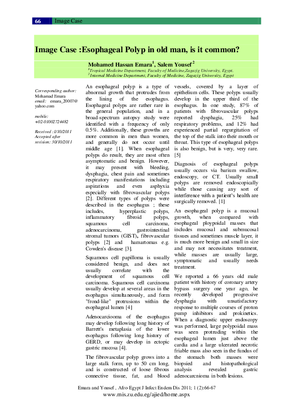 (PDF) Esophageal Polyps in Older Men: A Case Study