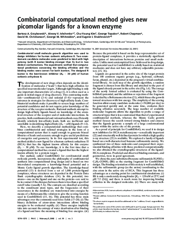 (PDF) Faculty of 1000 evaluation for Combinatorial computational method ...