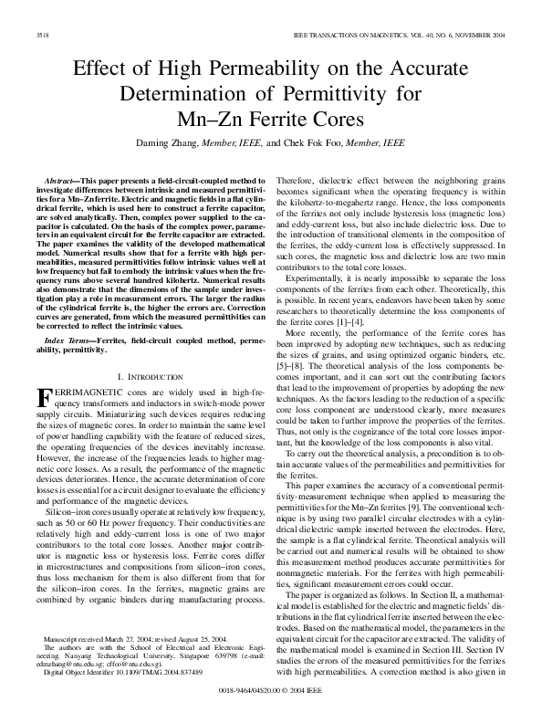 (PDF) Effect of High Permeability on the Accurate Determination of ...