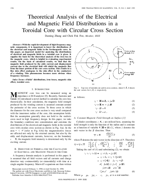 (PDF) Theoretical analysis of the electrical and magnetic field ...