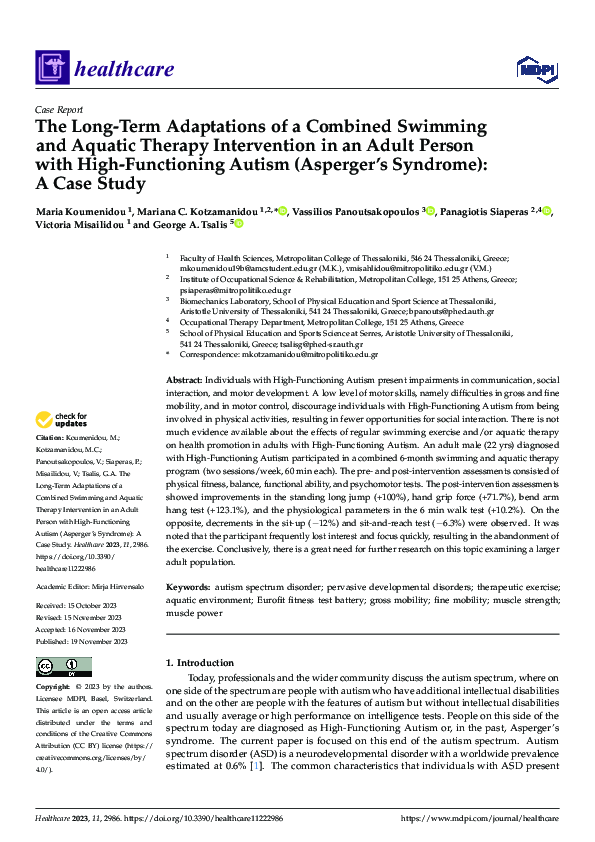 (PDF) The Long-Term Adaptations of a Combined Swimming and Aquatic ...