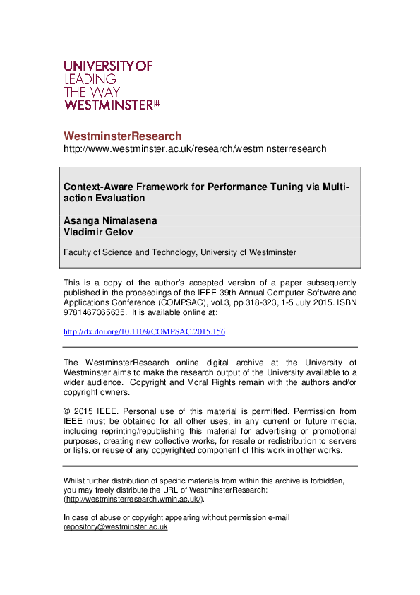 (PDF) Context-Aware Framework for Performance Tuning via Multi-action Evaluation
