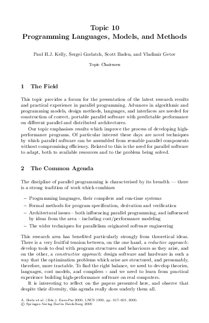 (PDF) Programming Languages, Models, and Methods