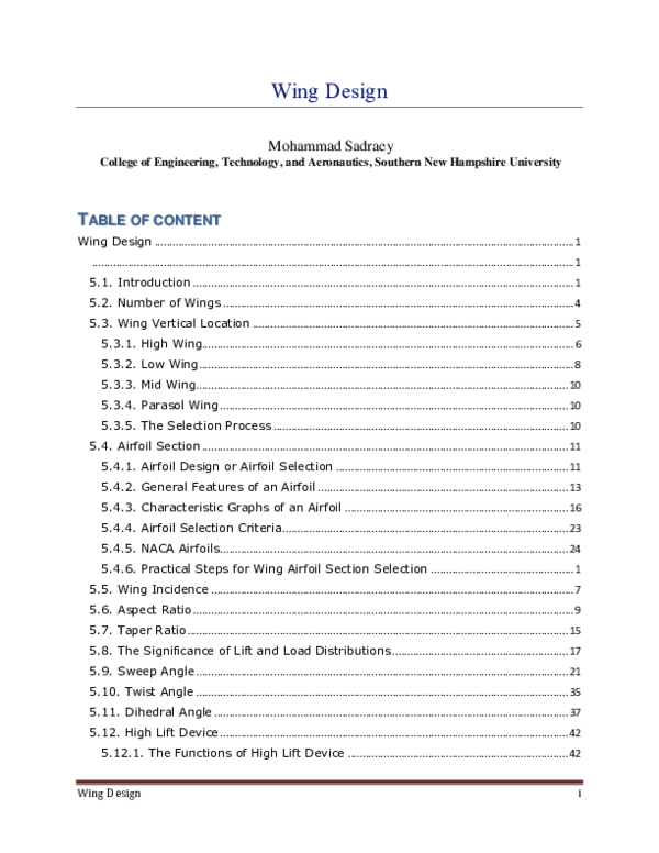 (PDF) Wing Design