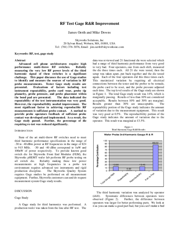 (PDF) RF Test Gage R&R Improvement