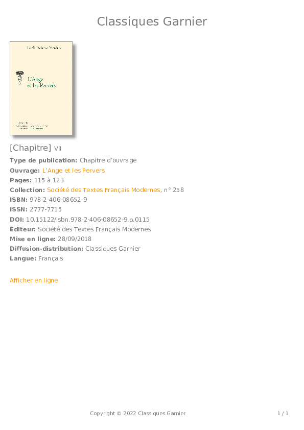 (PDF) L’Ange et les Pervers - [Chapitre] vii