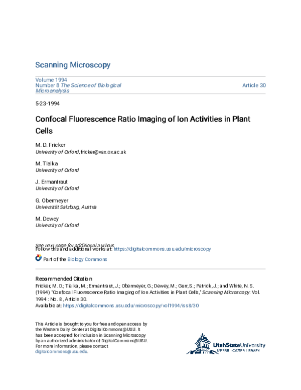 (PDF) Confocal fluorescence ratio imaging of ion activities in plant ...