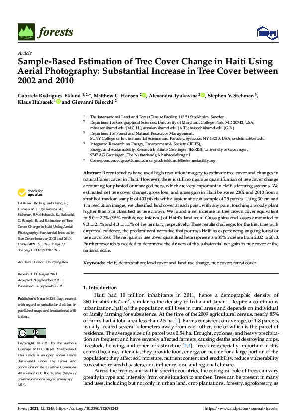 (PDF) Sample-Based Estimation of Tree Cover Change in Haiti Using ...