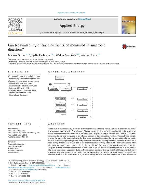(PDF) Can bioavailability of trace nutrients be measured in anaerobic digestion?