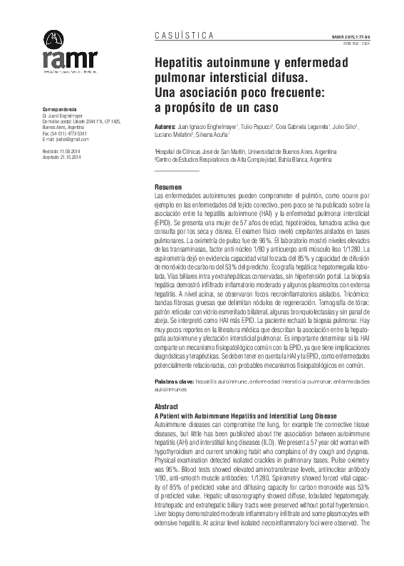 (PDF) Hepatitis autoinmune y enfermedad pulmonar intersticial difusa ...