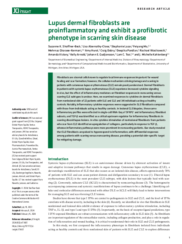 (PDF) Lupus dermal fibroblasts are proinflammatory and exhibit a ...