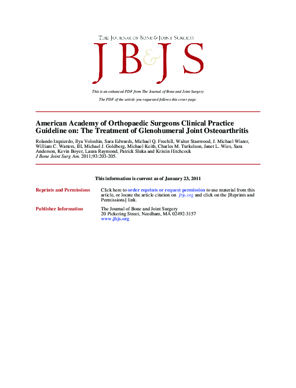 (PDF) American Academy of Orthopaedic Surgeons Clinical Practice Guideline on