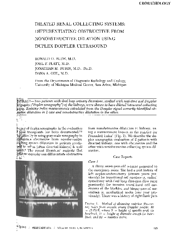 (PDF) Dilated renal collecting systems:Differentiating obstructive from ...