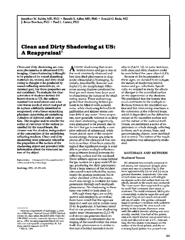 (PDF) Clean and dirty shadowing at US: a reappraisal