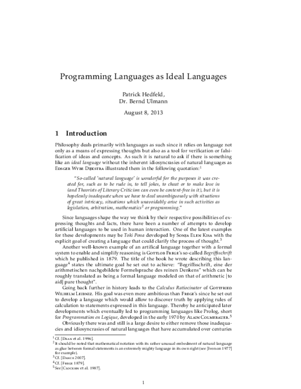 (PDF) Programming Languages as Ideal Languages