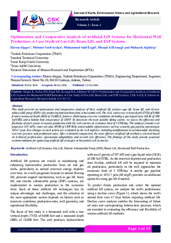 (PDF) Optimization and Comparative Analysis of Artificial Lift Systems ...