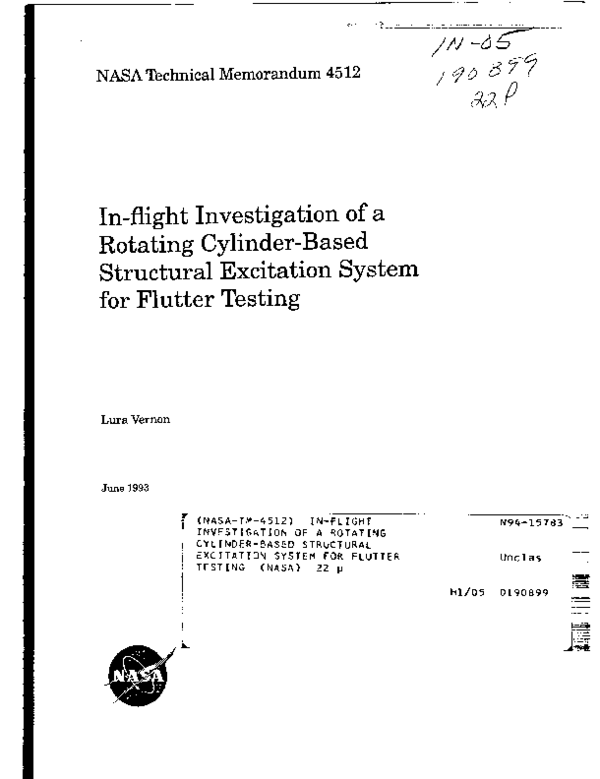 Pdf In Flight Investigation Of A Rotating Cylinder Based Structural Excitation System For