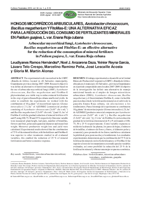 (PDF) Arbuscular mycorrhizal fungi, Azotobacter chroococcum, Bacillus ...